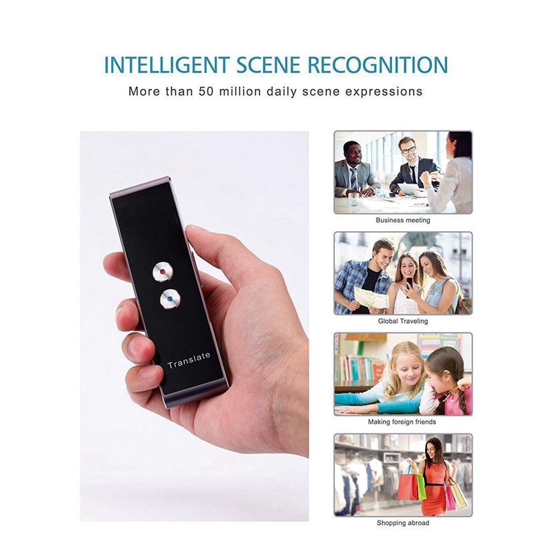 T8 Handheld Pocket Smart Voice Real Time Speech Translation, 30+ Languages for Travel Business ...