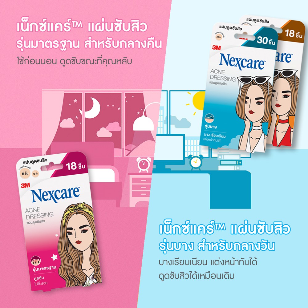 3M เน็กซ์แคร์ แผ่นดูดซับสิว แปะสิว รุ่นบาง 30 ชิ้น 3M Nexcare Acne Thin Patch 30 dots - 3m ...