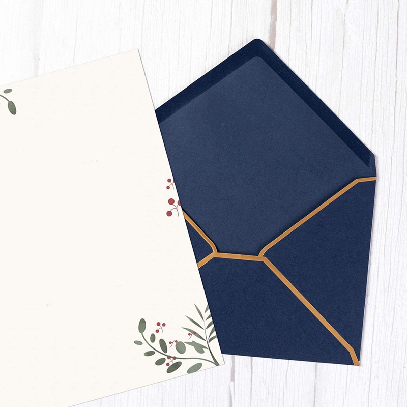 100 Pack A7 Envelopes 5 X 7 Card Envelopes V Flap Envelopes With Gold ...