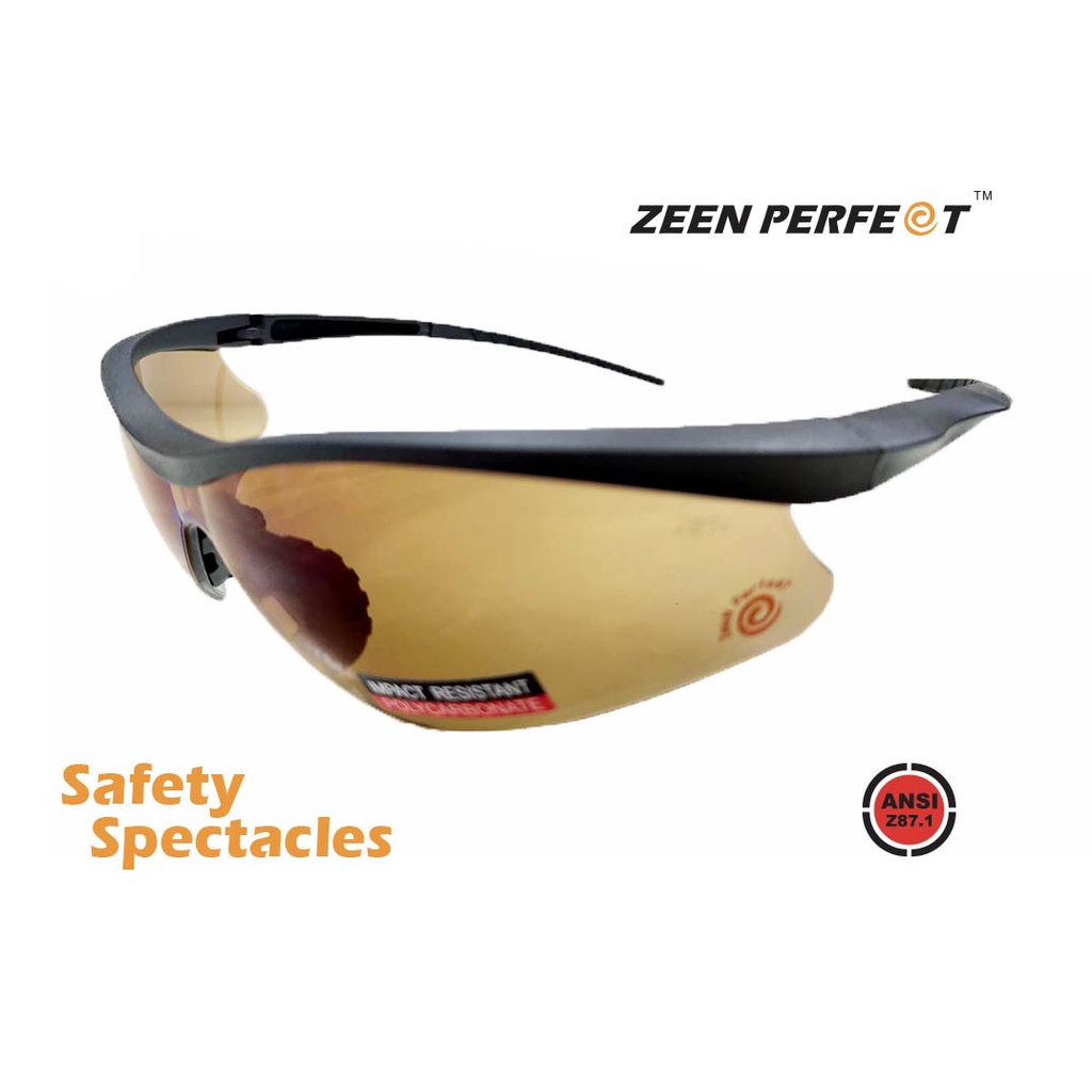 แว่นตาเซฟตี้ ZEEN PERFECT SAFETY GLASSES UV400 กันลม กันฝุ่นงานก่อสร้าง ...