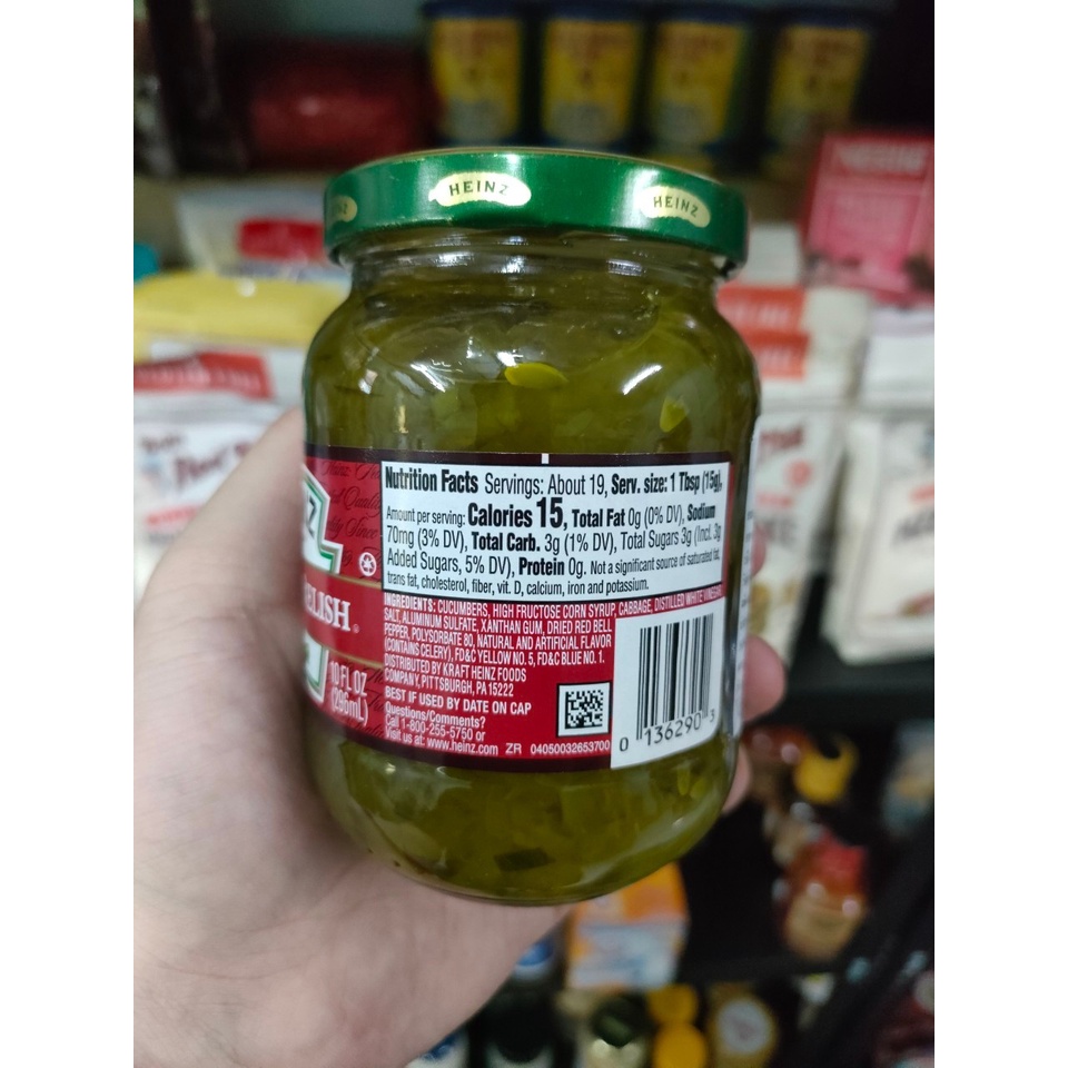 Heinz Sweet Relish Pickles 296g ไฮนซ์ สวีทรีลิช พิคเคิล (แตงกวาดองหั่น ...