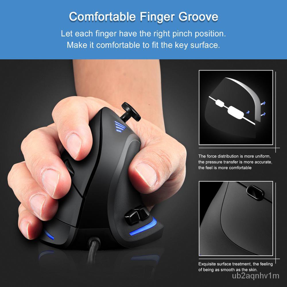 ZELOTES Vertical Gaming Mouse Wired RGB Ergonomic USB Wired Mouse ...