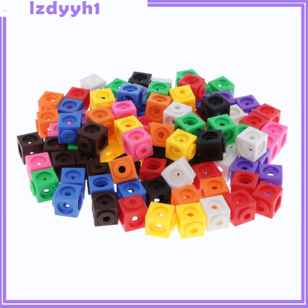 JoyDIY Interlocking Math Link Cubes Blocks Set of 100pcs Kids Early ...