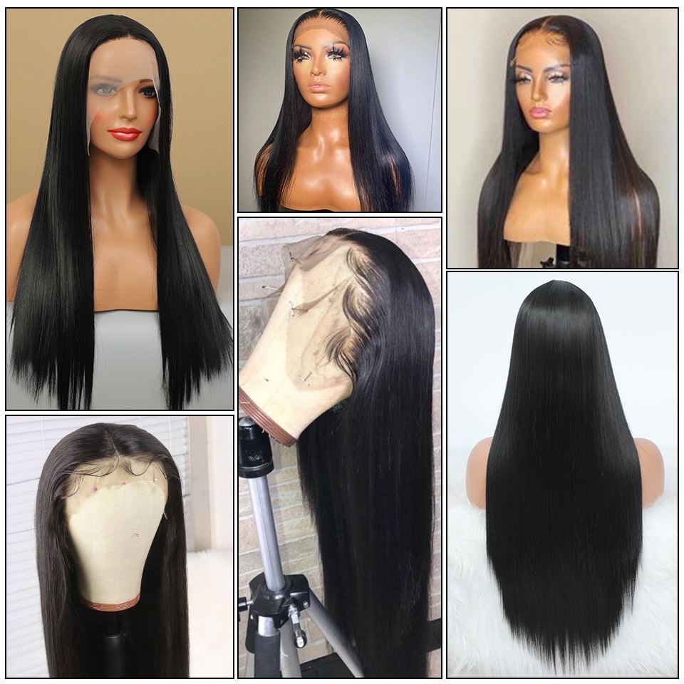 Local StockStraight Wig 360 Lace Wig Pre Plucked 5 Colors 180 Density ...