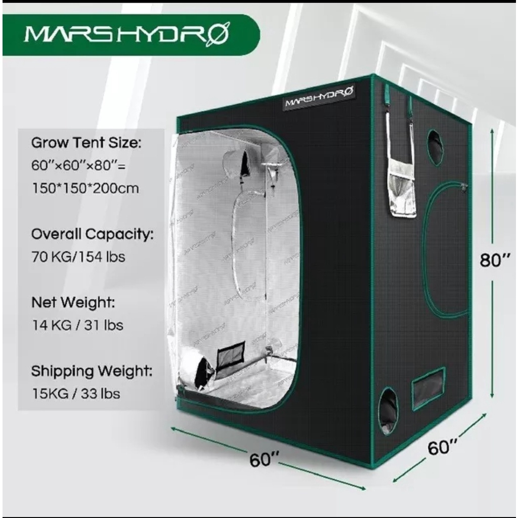 พร้อมส่ง Mars Hydro Growing Tent ขนาด 150X150X200cm (5X5ft) เต็นท์ปลูก ...