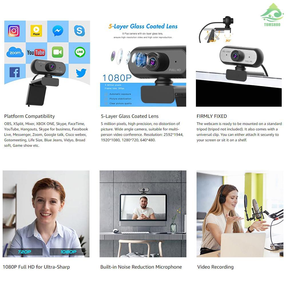 Full HD 720P Wide Angle USB Webcam USB2.0 Drive-Free With Mic Web Cam ...