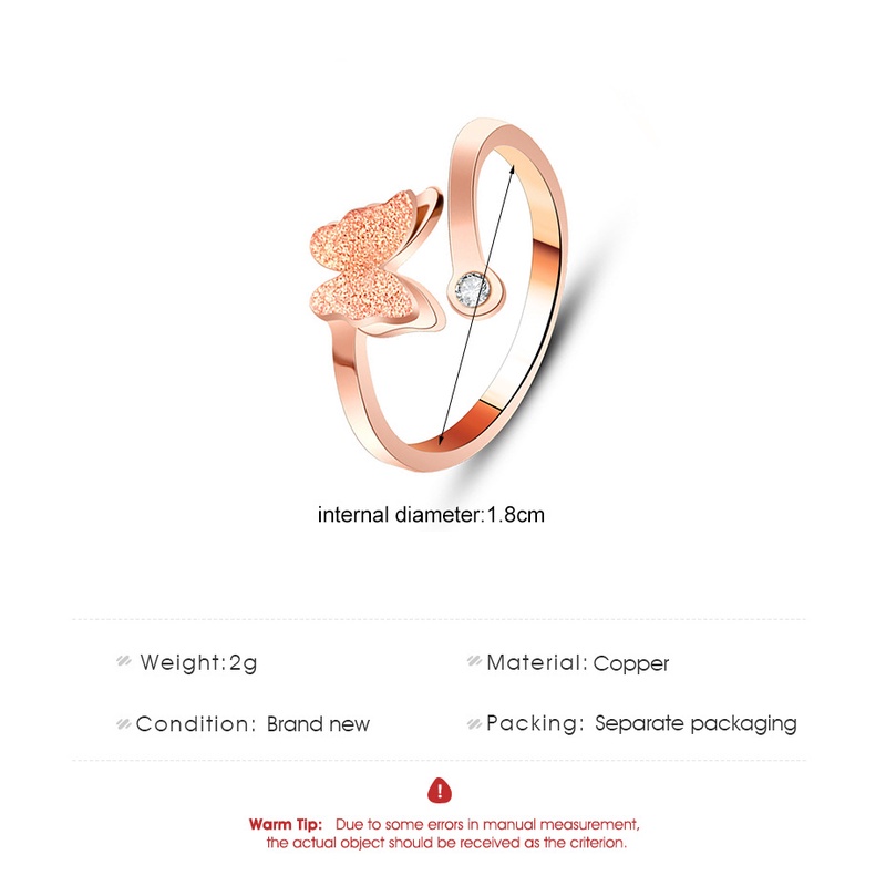 Qqww แหวนนิ้วชี้ ฝังเพชร สองชั้น รูปผีเสื้อ เรขาคณิต เรียบง่าย สไตล์ ...