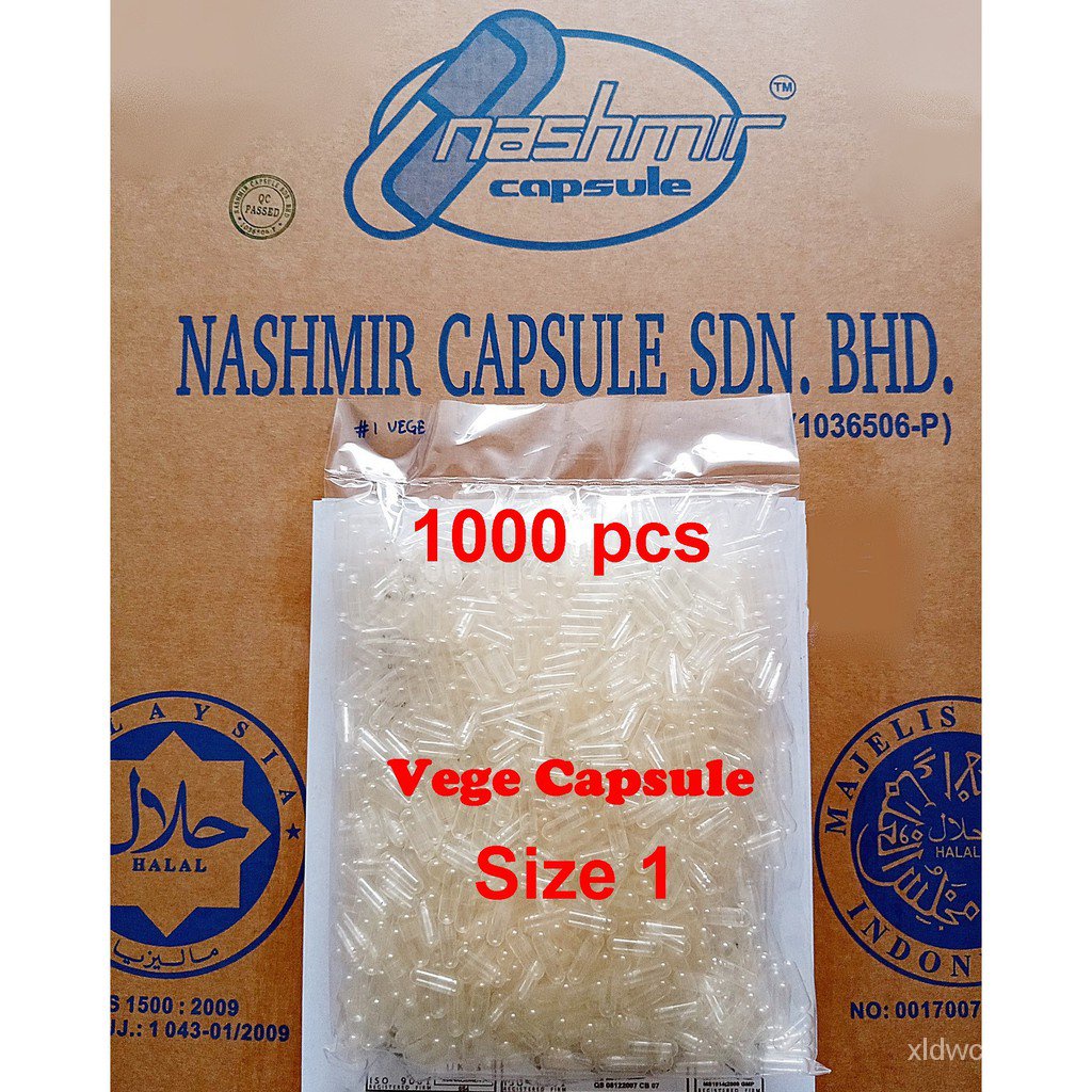 Pi9e Nashmir Empty Vege Capsule (size 1) Kapsul kosong vegetarian ซู空胶囊 ...