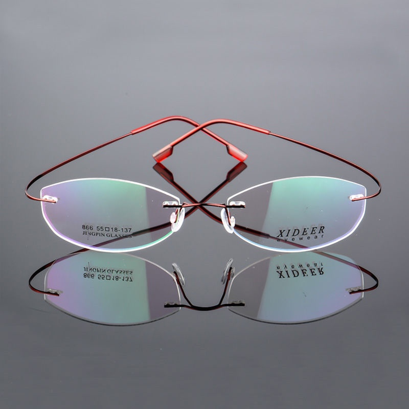 ส่งทันที???? แว่นตาแฟชั่น Memory Alloy rimless glasses frame men s ...