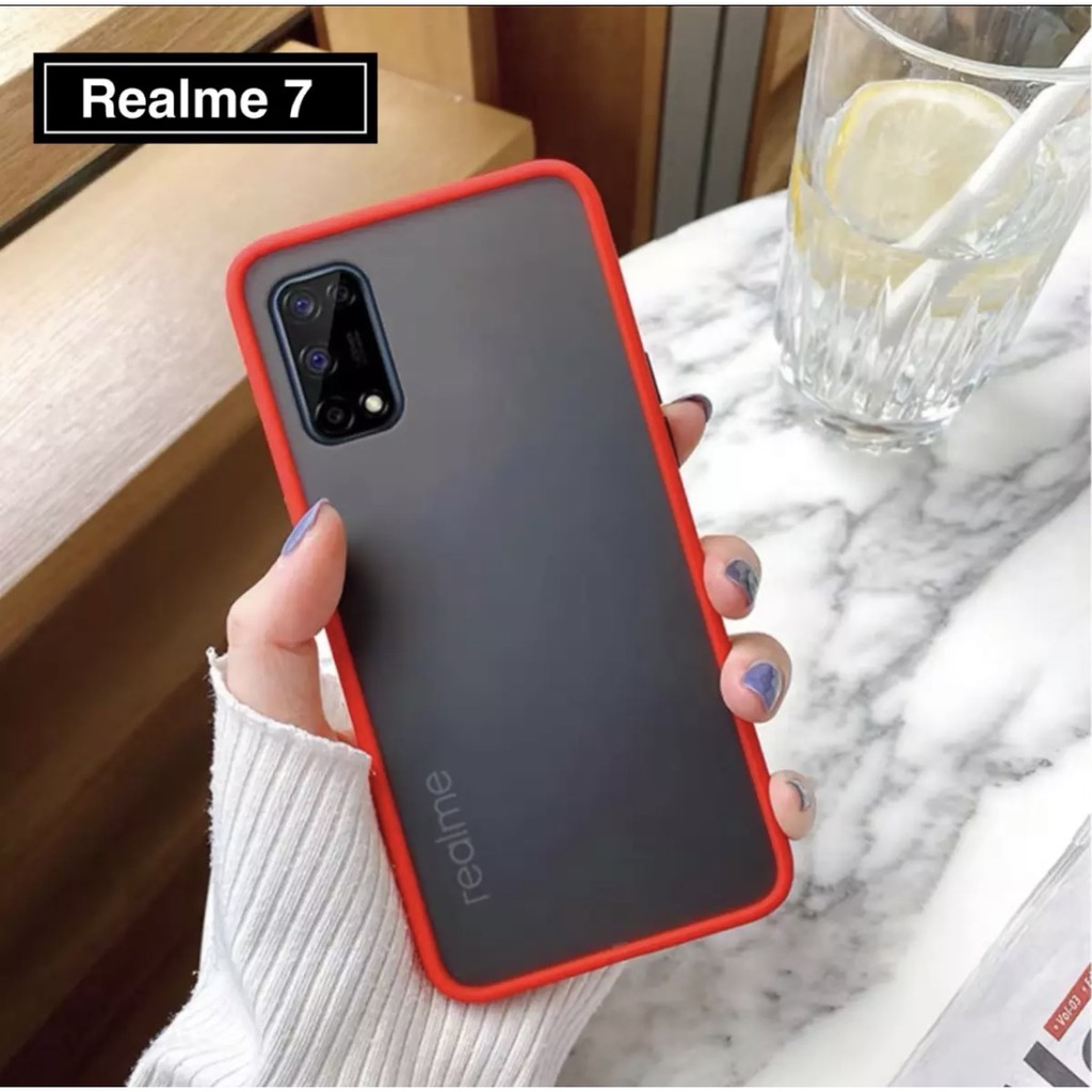 รุ่นใหม่ Case Realme 7 5G เคสเรียวมี เคสกันกระแทก ปุ่มสีผิวด้าน ขอบนิ่ม ...