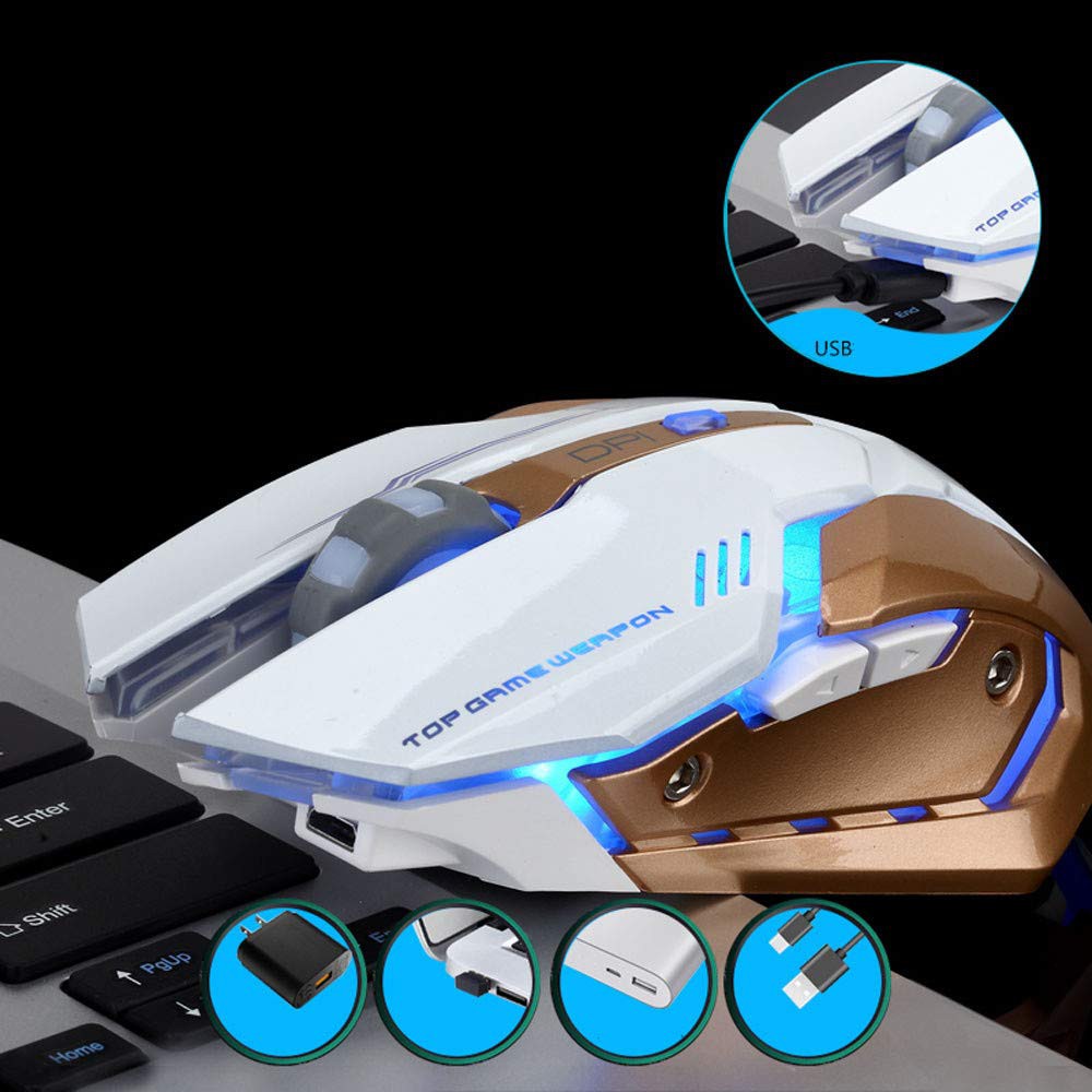 เมาส์：Rechargeable Wireless Silent Gaming Mouse T1 Wireless Mouse ...