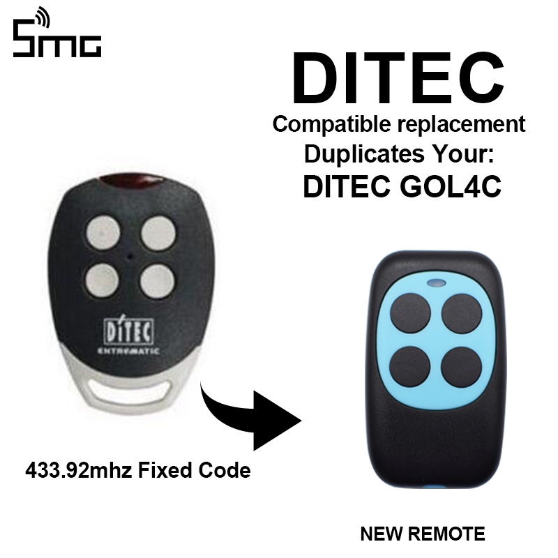 กุญแจรถ DITEC GOL4C 433.92mhz remote control coy dulicator for DITEC ...