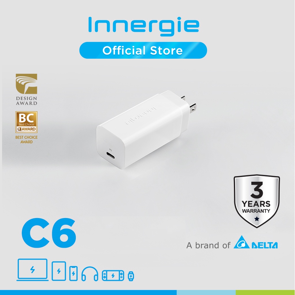 Innergie C6 (US) USB-C Power Adapter 60 Watt - innergie.th - ThaiPick