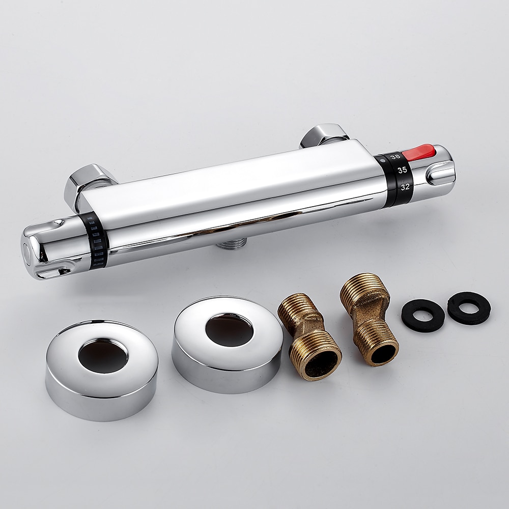 Bath Shower Faucet Thermostatic Faucets Dual Handle Bath Shower Faucet ...