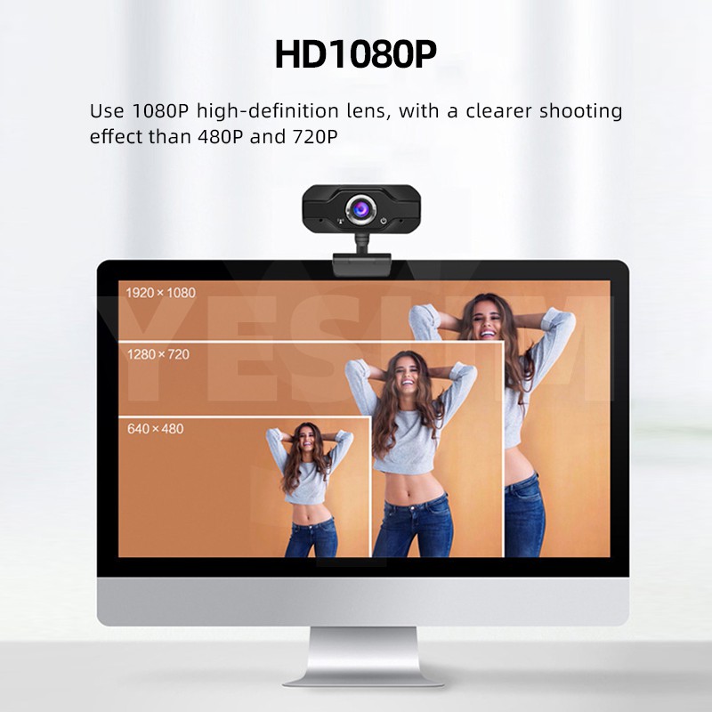 【Ready Stock】【Latest】HD 1080P Webcam PC Web camera built-in microphone ...