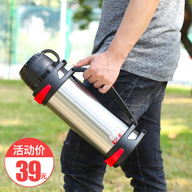 พร้อมส่งกระติกน้ำร้อนพกพาหม้อฉนวนกันความร้อนในบ้าน2L กลางแจ้งแบบพกพา304ถ้วยแก้วสแตนเลส3000mlขวด ...