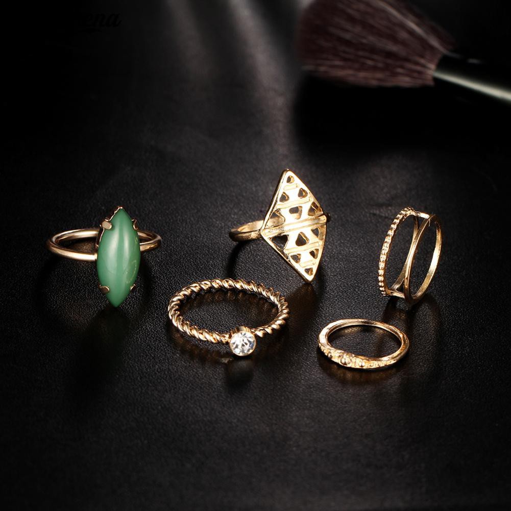 ATH_Lady Knuckle Midi Finger Carved Hollow Stacking Rings Set Boho Punk ...