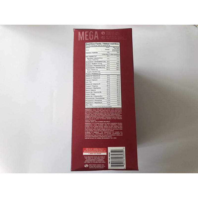 Spot Canada POST CRANBERRY แครนเบอร์รี่ธรรมชาติอัลมอนด์อาหารเช้าที่มี ...