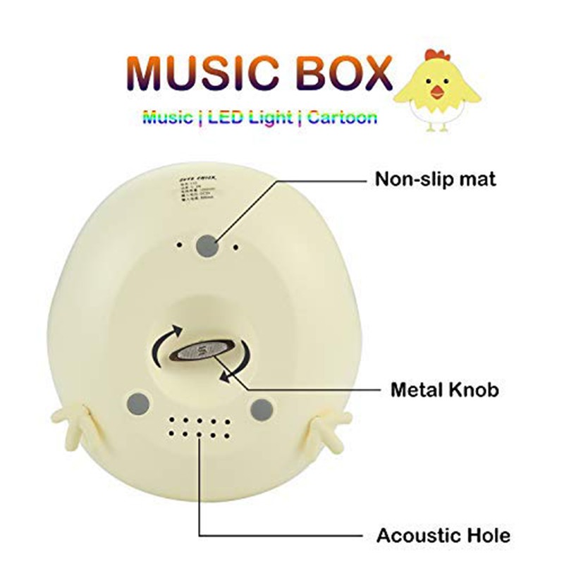 Carousel Music Box, Press Sensor LED Night Lights with USB Charging, 7 ...