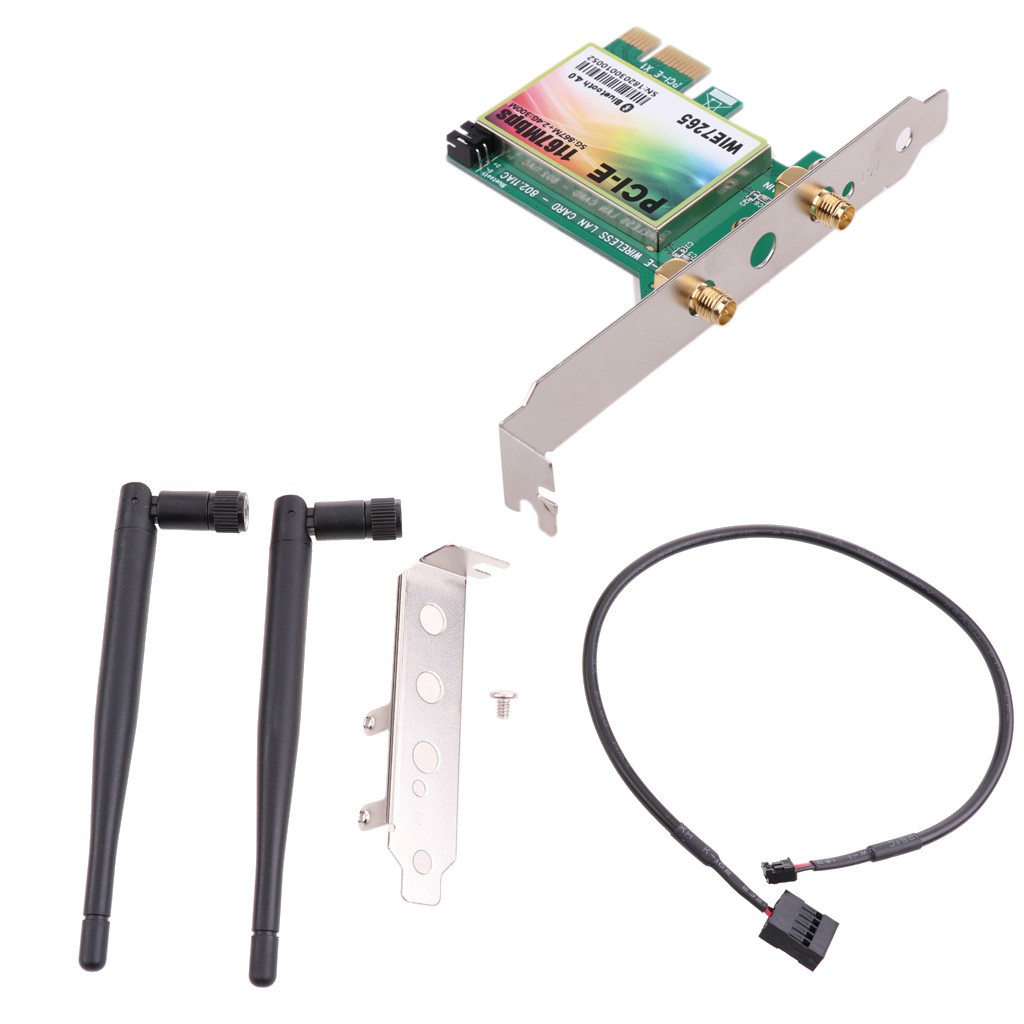 PCIe Gigabit WiFi Adapter Network Card 2.4/5G with 2 Antenna for ...