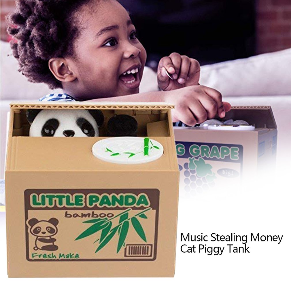 กระปุกออมสินanda Coin Box Kids Money Bank Automated Cat Thief Money ...