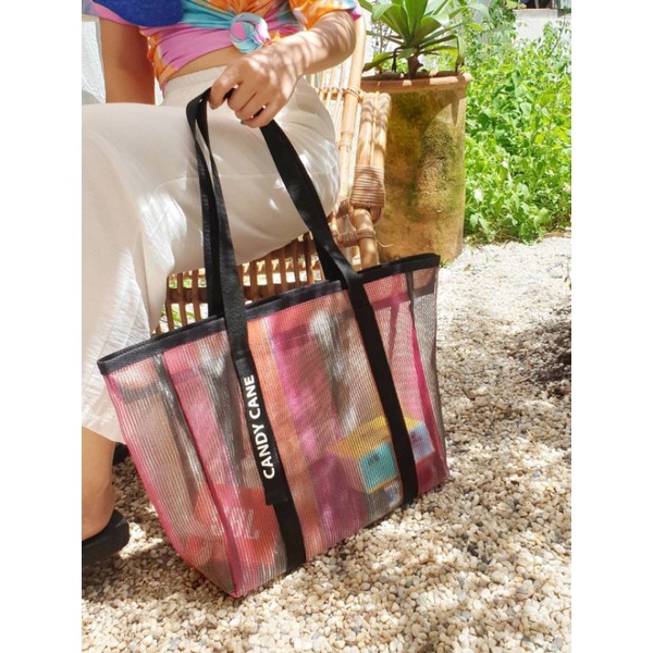 CANDY CANE BAG - Bini Mini Tote Bag มี 4 สี วัสดุใหม่ โปร่ง เบา ถนอม ...
