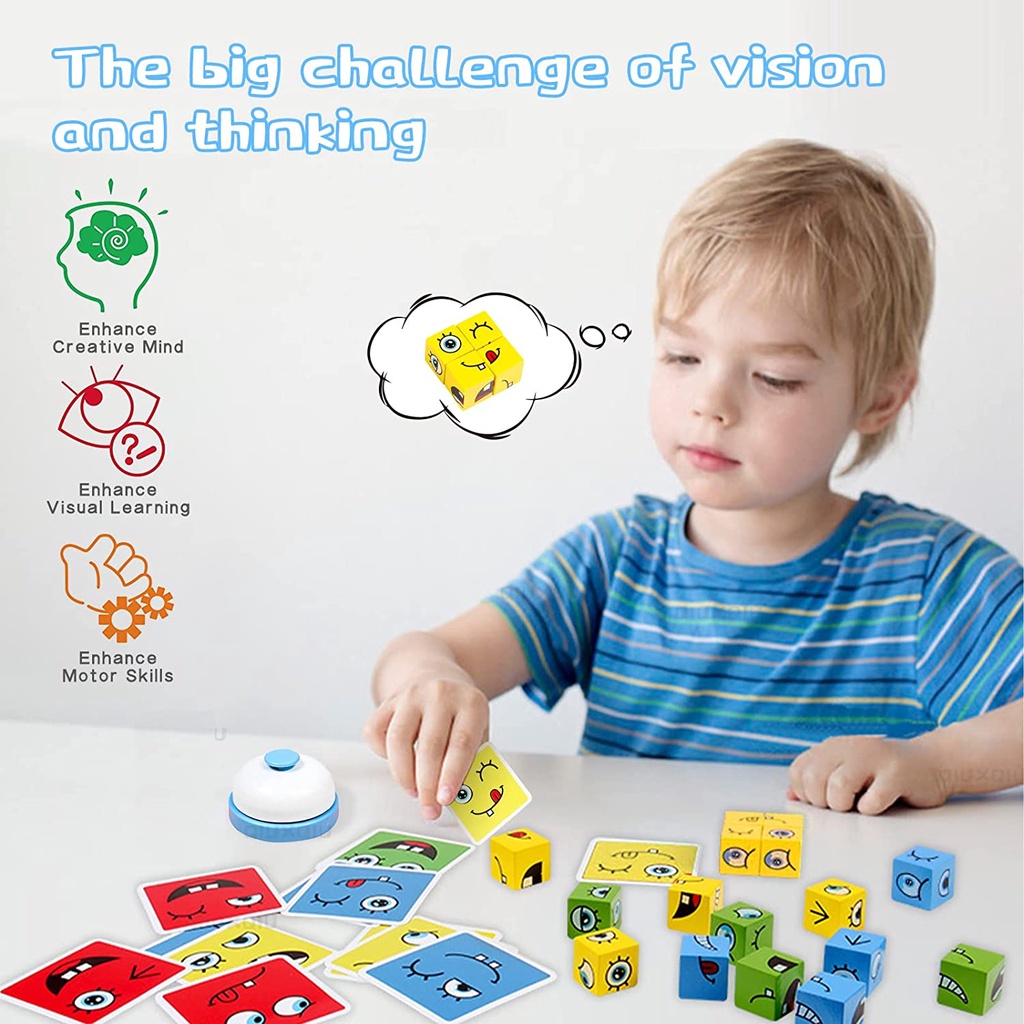 Expressions Matching Block Puzzles With Bell Cute Face-Changing Cube ...