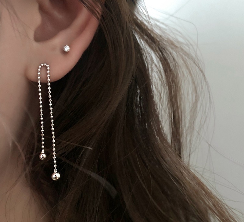 Beautywish Charm S925 Silver Beads Long Chain Earrings for Women Party ...
