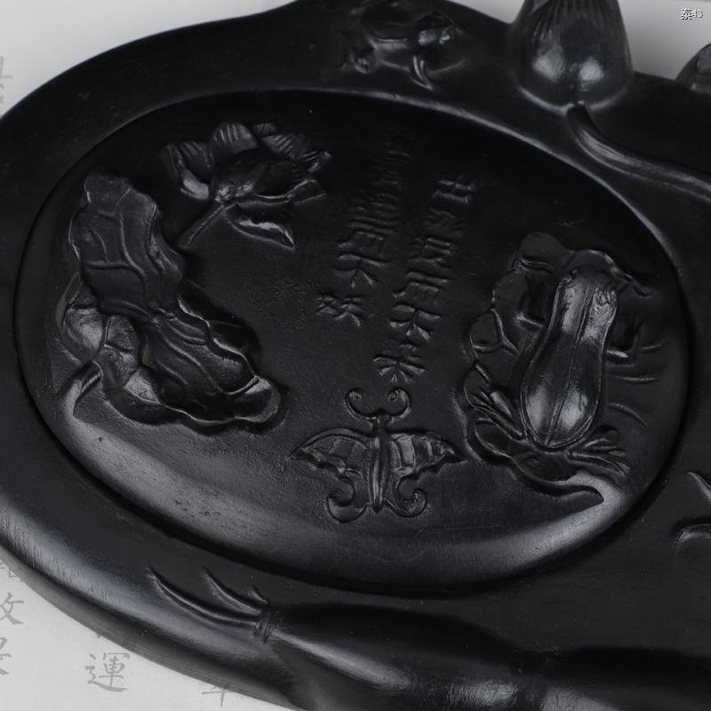 ของแท้ Nuo Shi Lotus Cheng Ni inkstone พร้อมฝาครอบศึกษาสี่สมบัติตลับ ...