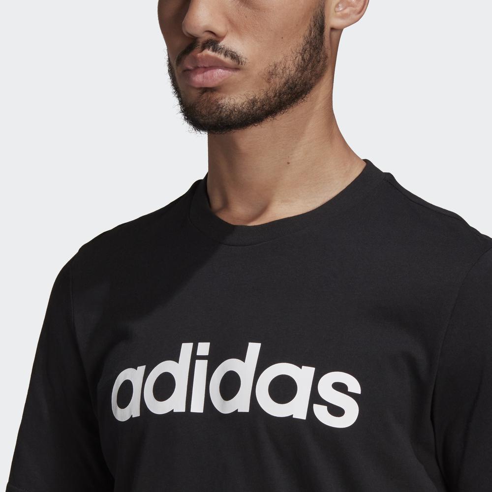 adidas เสื้อยืด Essentials Embroidered Linear Logo ผู้ชาย สีดำ GL0057 ...