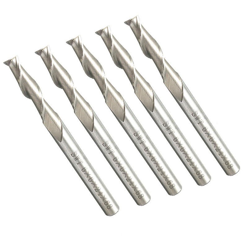 ดอกกัด 5 ดอก CNC End Mill. HSS ขนาด 6 มม. 2 ฟัน | Shopee Thailand