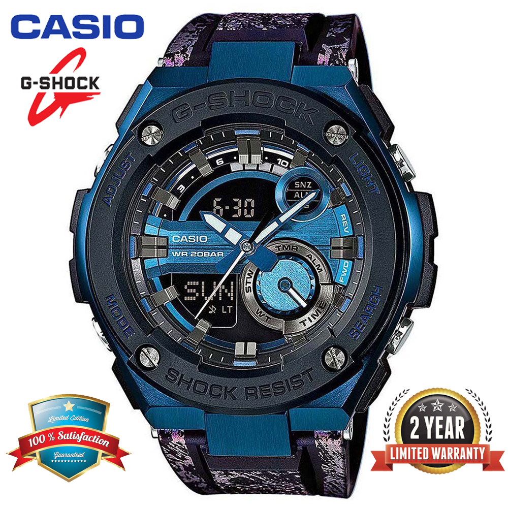 G Shock GST-200 นาฬิกาข้อมือผู้ชายแบบสปอร์ตแสดงเวลาแบบคู่ 200 เมตรกัน ...