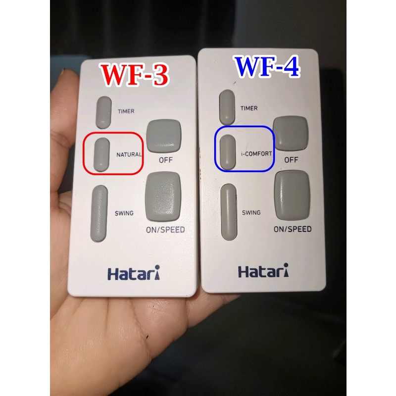 WF4 I-Comfort รีโมทพัดลมติดผนัง WF4 Hatari สีขาว,สีดำ อะไหล่แท้ฮาตาริ ...