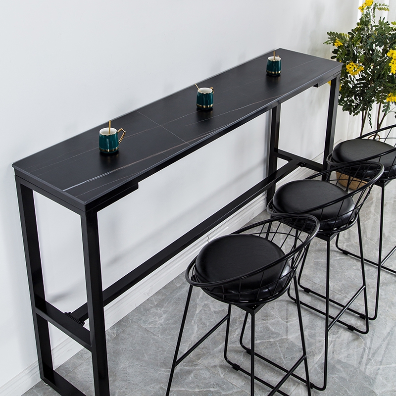 Marble Slate milk tea bar table chair combination North Europe wall ...