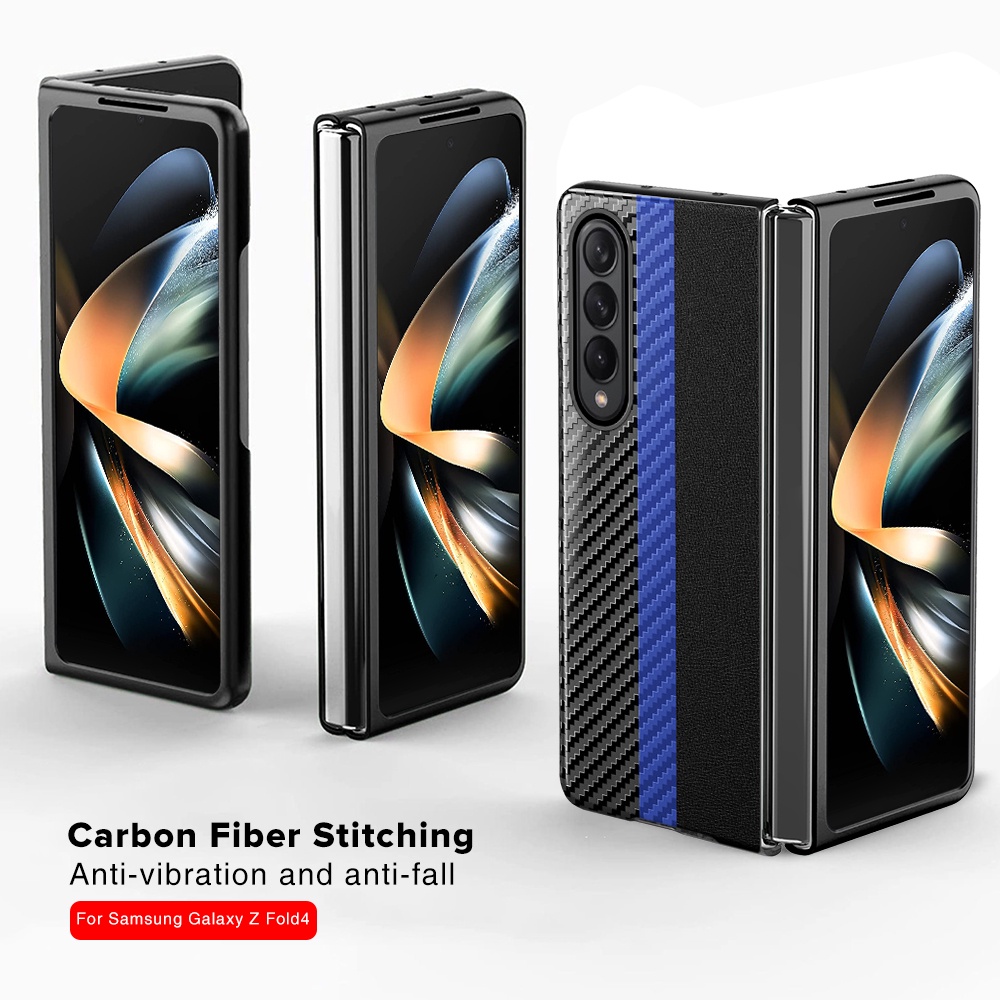 For Samsung Galaxy Z Fold 4 5G fold4 Case Anti-knock Luxury Fashion Stripe Protection Cover ...