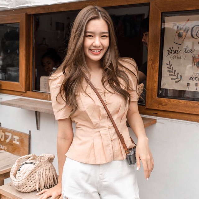ส่งต่อ sewami nancy top สี dusty pink size M | Shopee Thailand