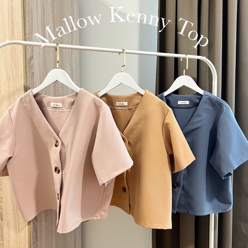 Mallow Kenny Top เสื้อคอวี เสื้อครอปสาวอวบ เสื้อสาวอวบ - mallow ...