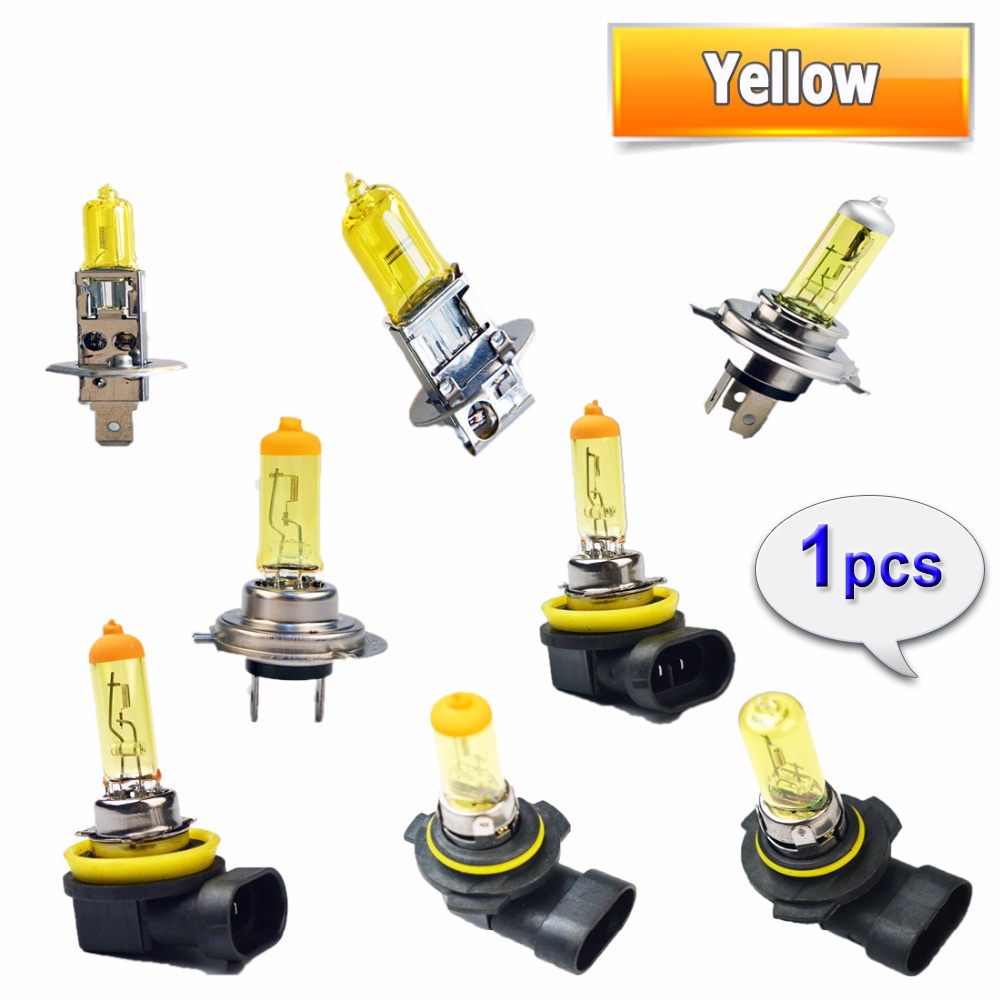 Hippcron 1 PCS Yellow H1 H3 H4 H7 H8 H11 9005 9006 Halogen Bulb 12V 55W 3000K Quartz Glass Xenon ...