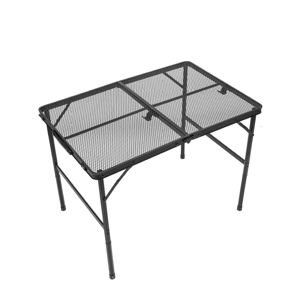 โต๊ะตะแกรงเหล็ก size L - HQZ-6090 ต่อขาได้ 90cm x 60cm x 42-67cm พับ 60x45x8CM บูรพาแค้มป์ ...