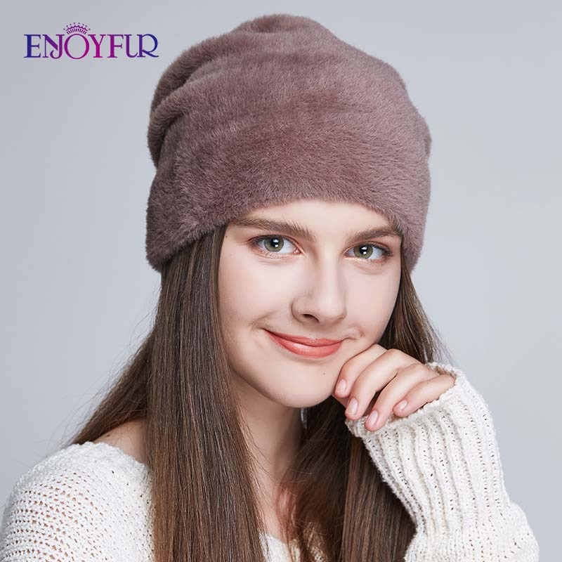 Casual New Winter Hat Solid Wool Warm Beanies Hats For Women Spring Hip ...