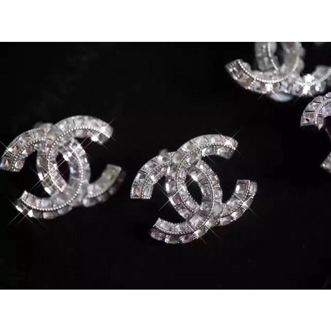 chnel side diamond double C Swarov crystal earrings small pepper is not ...