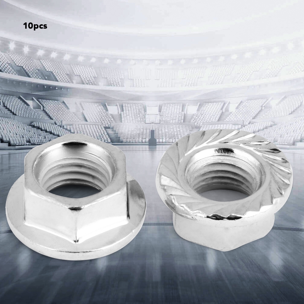 Thread Hex Nuts Hexagonal Fine 10PCS with Nut Flange Fastener Pad ...