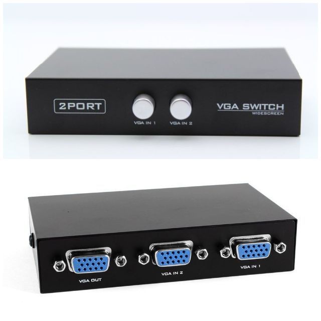 2 Port VGA Switch 2 to 1 Selector Switch VGA (Black)#706 | Shopee Thailand