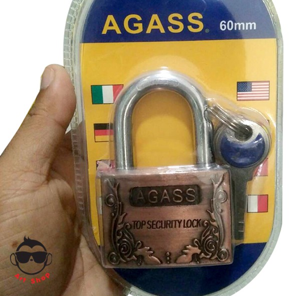 กุญล็อก AGASS 60 mm ทำจากโลหะอย่างดี | Shopee Thailand