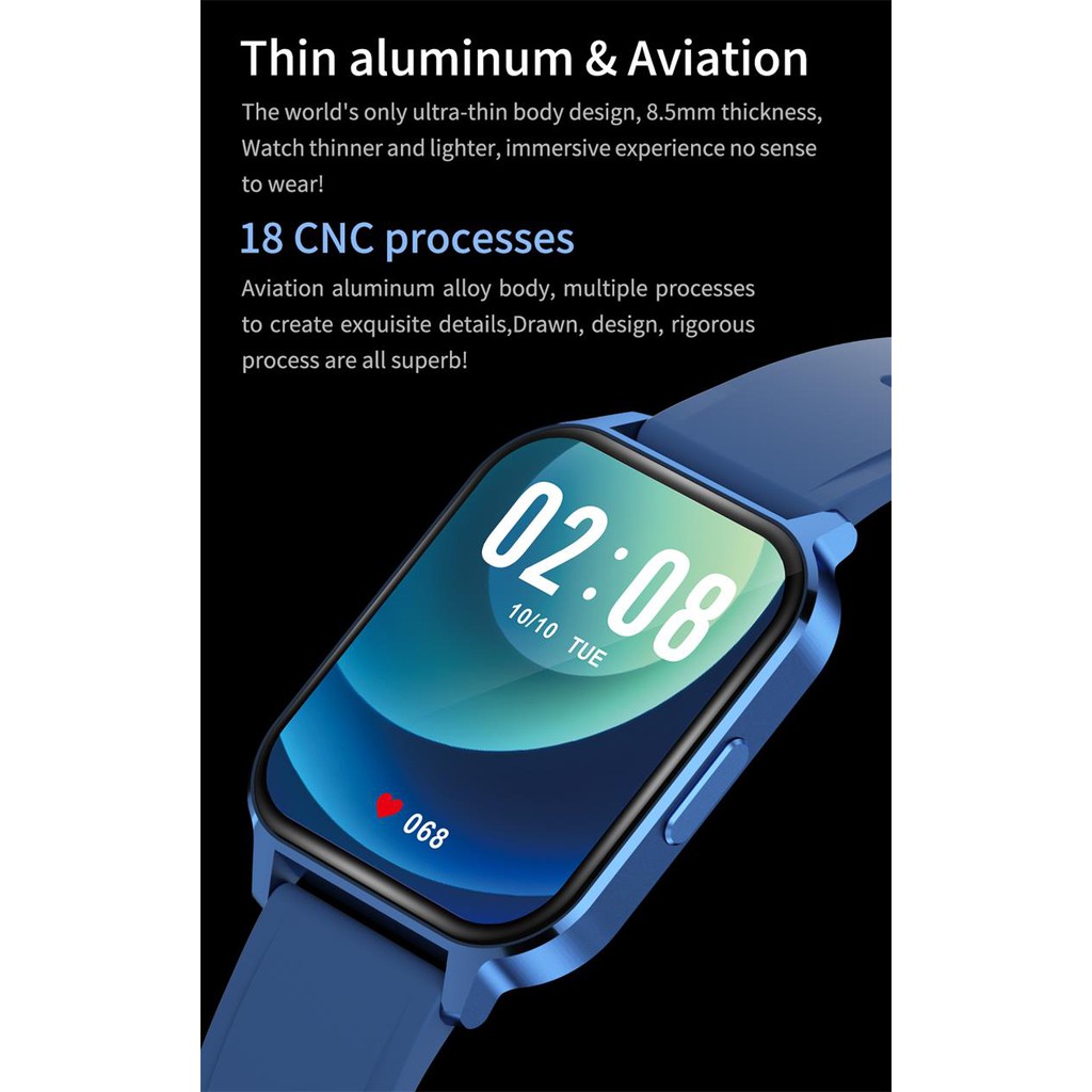 Aolon Q18 Pro นาฬิกาข้อมือ Smart Watch หน้าจอ 1 . 7 นิ้ว Ip68 กันน้ํา ...