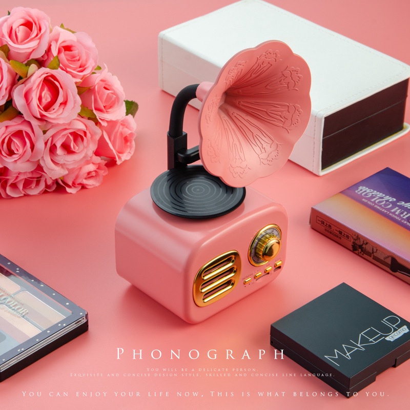 FL Vintage Retro Bluetooth Speaker Gramophone Record Player with FM ...