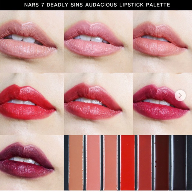แถมแปรง NARS 7 Deadly Sins Audacious Lipstick Palettes No Box ขนาด 2g x ...