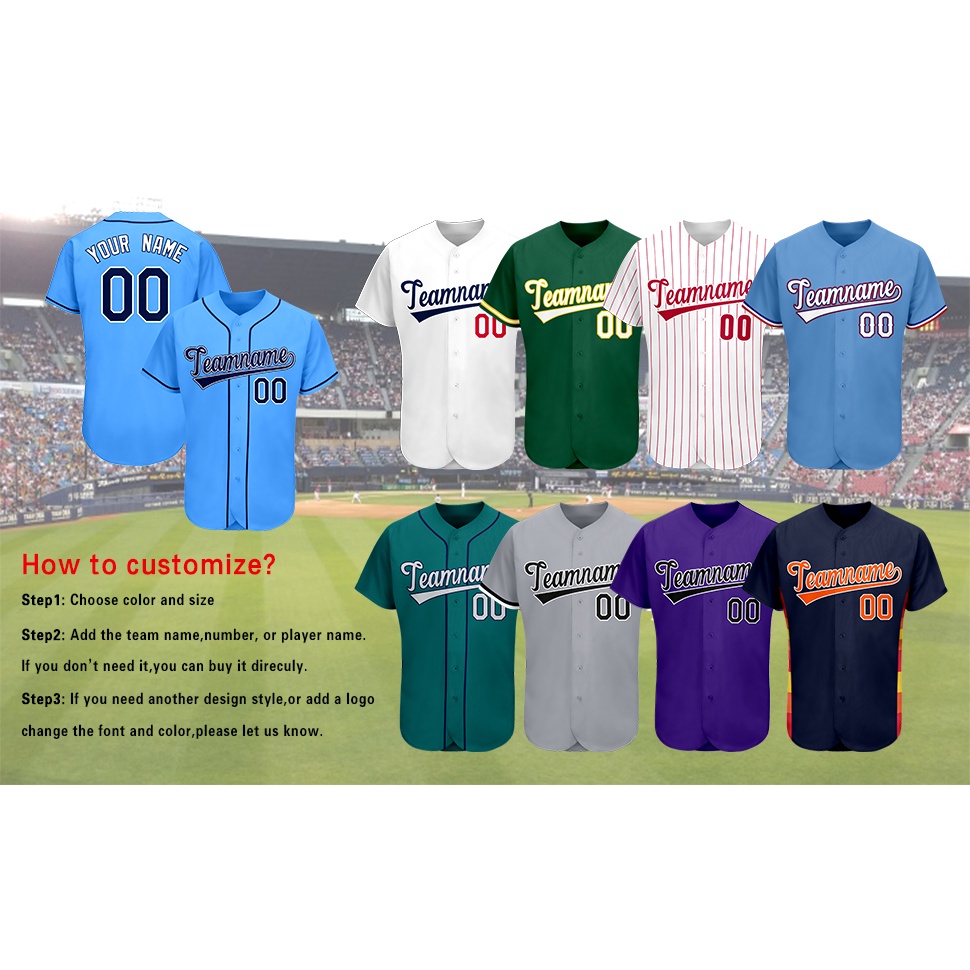 BSewing Process Custom Baseball Jersey Stitching Team Player Name ...