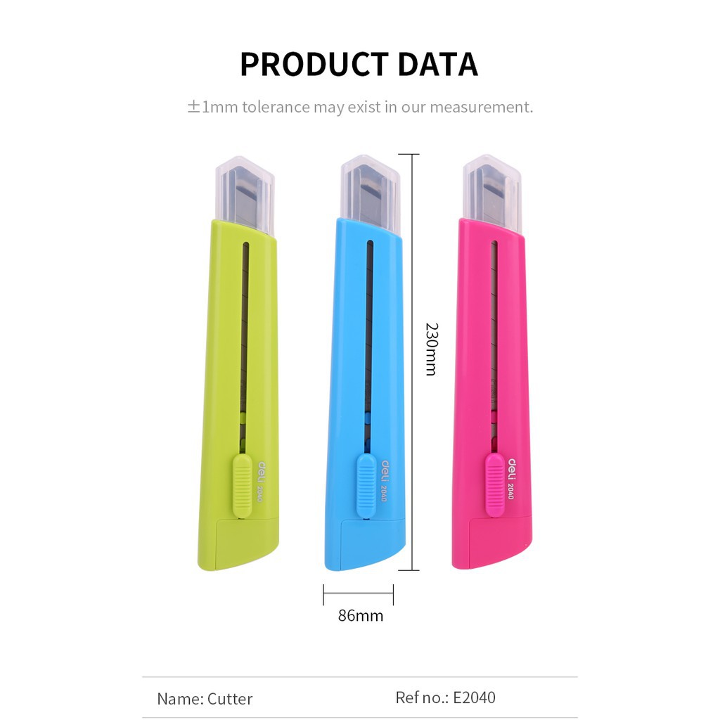 ☌Deli 2040 คัตเตอร์ แฟนซีขนาด 18 มิล - fdfooa00p6 - ThaiPick