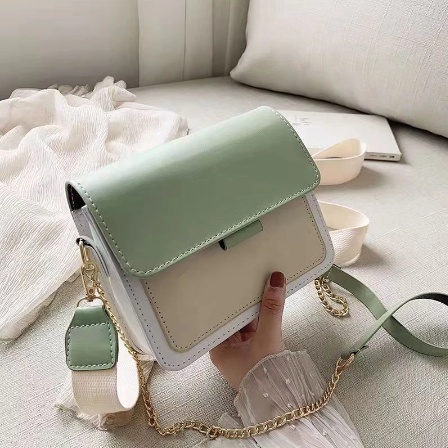 PU Chain กระเป๋าสแควร์ขนาดเล็กหญิง2021ใหม่เกาหลีรุ่นความคมชัดสีกระเป๋า ...